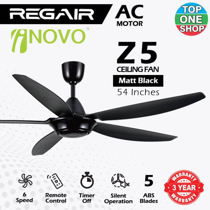 REGAIR Z5 54 Inches AC Motor 5 ABS Blades 6 Speed Forward Reverse ...