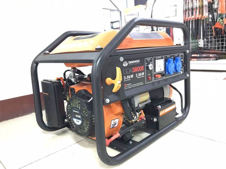 DAEWOO เครื่องปั่นไฟเบนซิน รุ่น GDA3800E 3000 วัตต์ (กุญแจสตาร์ท/ลานดึง ...