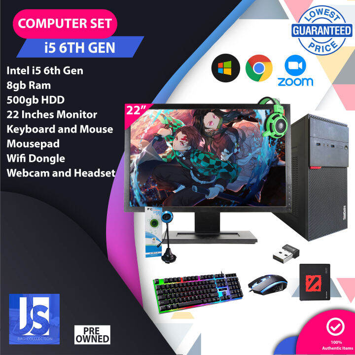 Computer Set Package / Intel i5 6th Gen / 8gb Ram / 500gb HDD / 22 ...