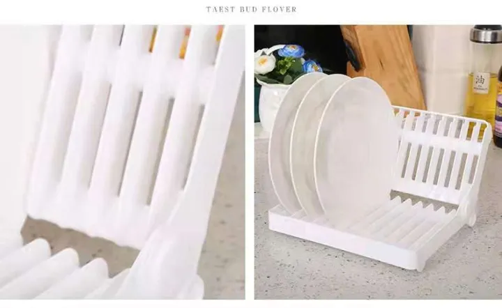 FANTASY 12 GRID Kitchen Dish Drainer Plate PP Plastic Folding Dish ...