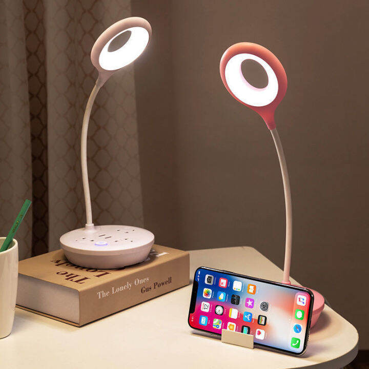 TJA Creative Smart Socket LED Desk Lamp Socket USB Charging Hole Multi ...