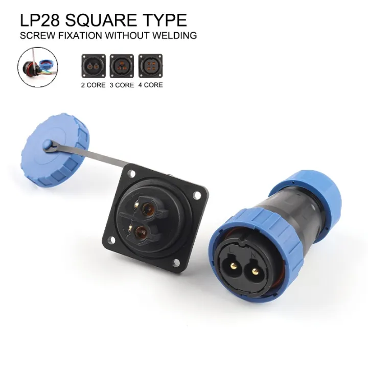 LP/SP28 IP68 Square Aviation Connector No welding Screw Terminal Quick ...