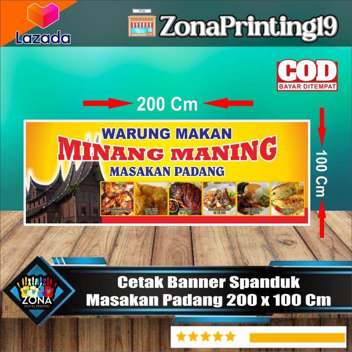 Cetak Spanduk Banner Warung Masakan Padang ( Bisa Kustom ) 2x1m ...