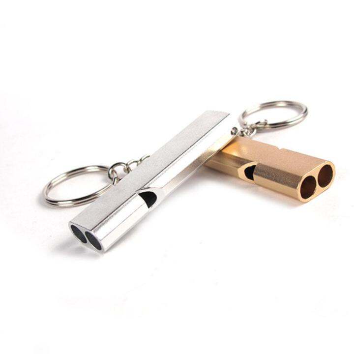 2 PCS Whistle, Metal High-decibel Pop Sound Double Tube Whistle ...