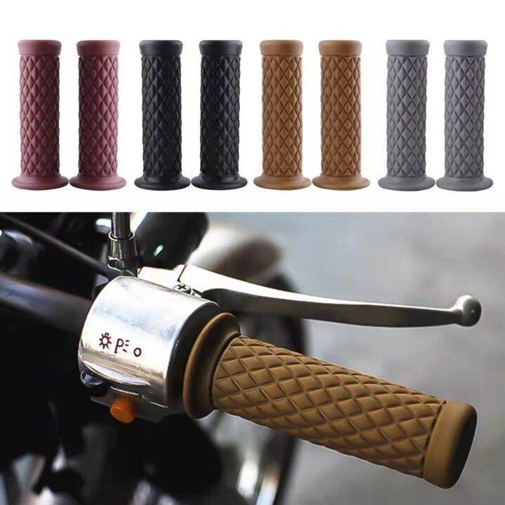 UNIVERSAL MOTORCYCLE RUBBER HANDLE GRIP RETRO CAFE RACER | Lazada PH