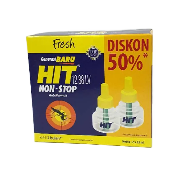 HIT NON-STOP REFFIL Fresh 33ml isi 2 Multipack Obat Nyamuk Elektrik ...