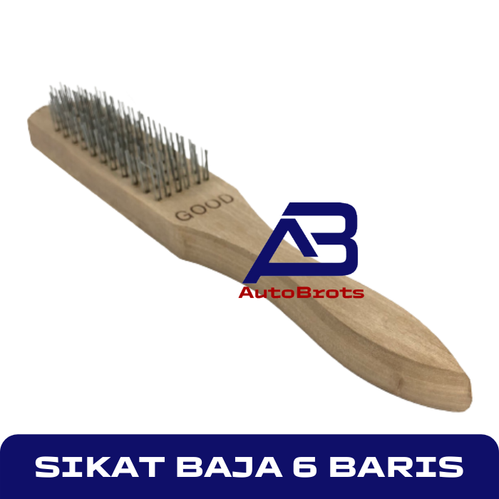 Sikat Baja Gagang Kayu RRT Baris 6 MURAH WERKLINE/GOOD | Lazada Indonesia