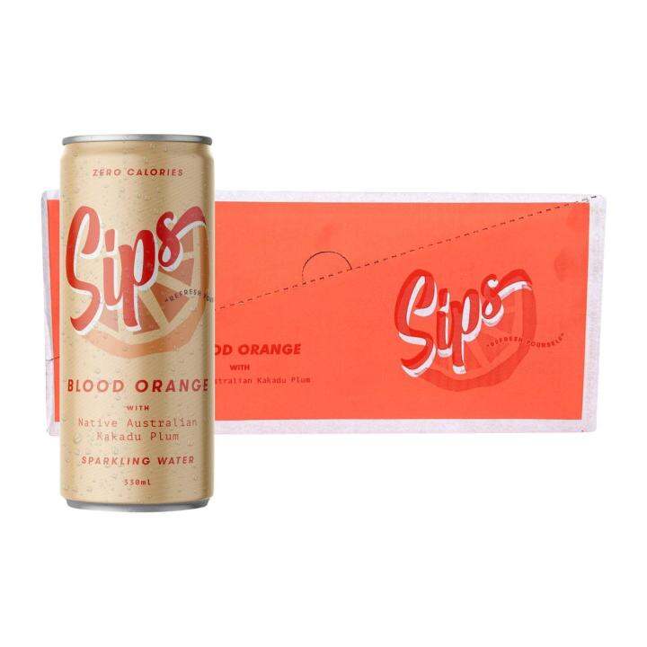 Sips Sparkling Water - Blood Orange With Native Australian Kakadu Plum ...