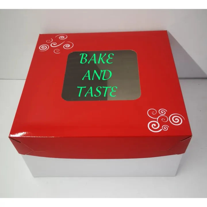 CAKE BOX RED 8X8X3 ( 10 PCS ) | Lazada PH