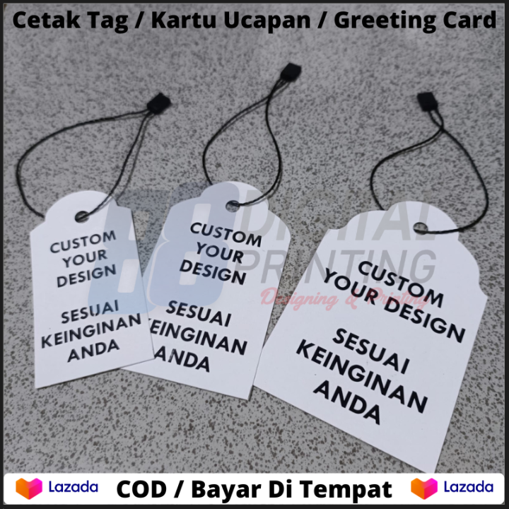 (Custom) Promo Cetak Hang Tag Souvenir / Kartu Ucapan / Tag Pernikahan ...