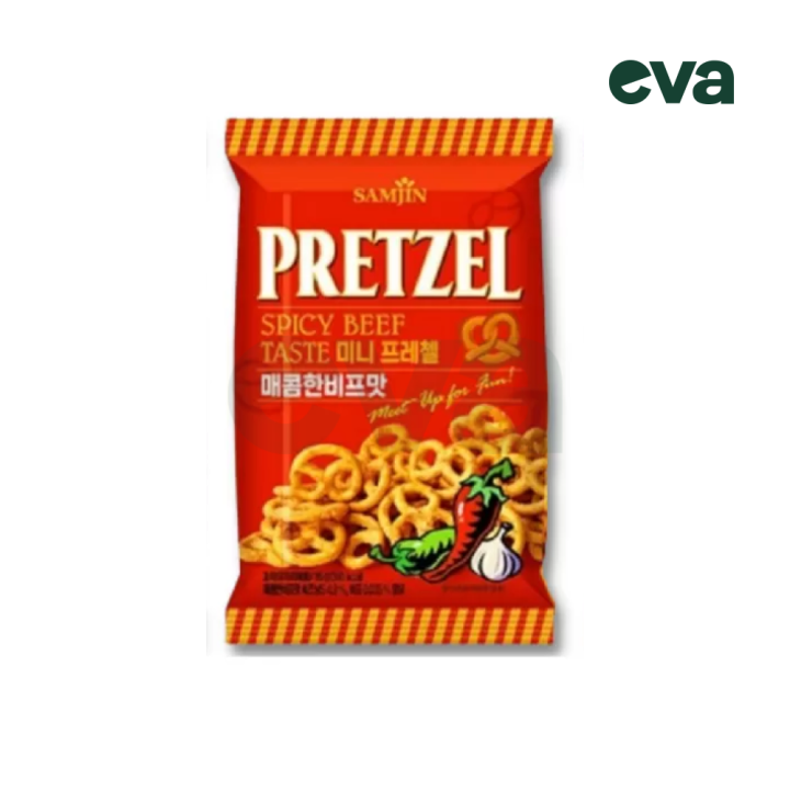 [KOREA MADE] SAMJIN MINI PRETZEL SPICY BEEF TASTE 85G | Lazada