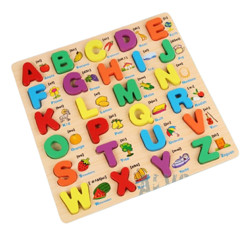 Puzzle Kayu Timbul / Puzzle Chunky Alfabet Huruf Puzzle Kayu Balok ABC ...