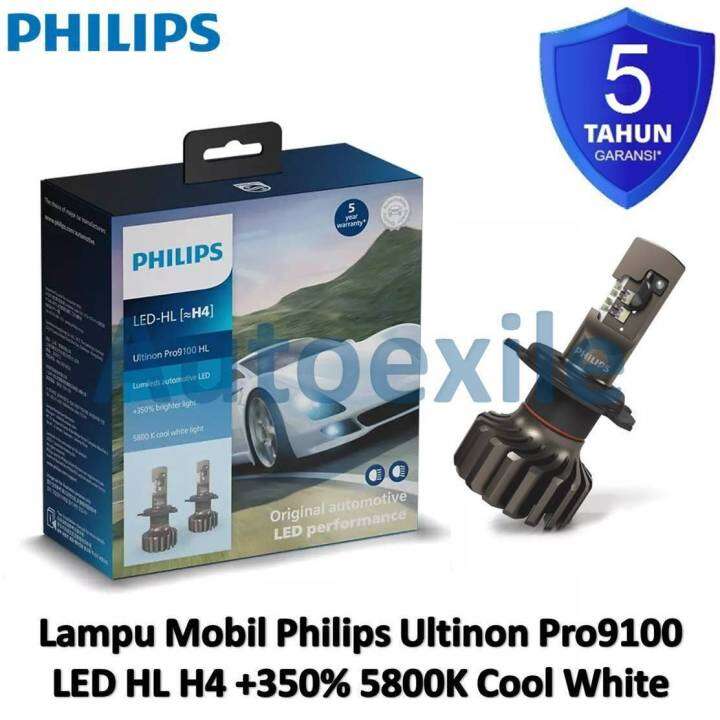 Philips Ultinon Pro9100 LED HL H4 12V 350% 5800K White Putih Flagship ...