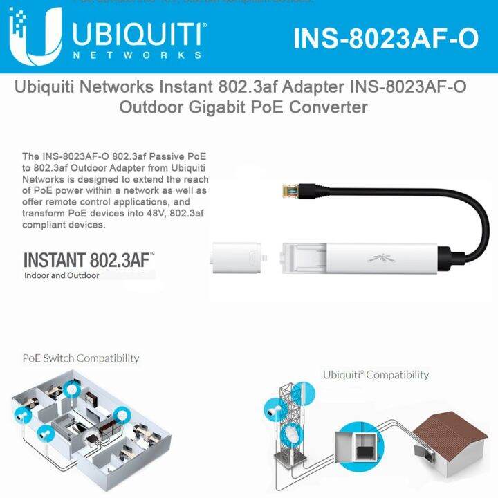 Ubiquiti INS-3AF-O-G (Instant Outdoor PoE Adapter) | Lazada.co.th