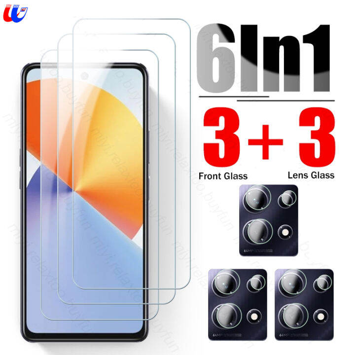 6In 1เลนส์กล้องถ่ายรูปปกป้องหน้าจอกระจกนิรภัยสำหรับ Infinix Note 30 ...