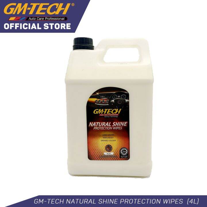 GM-TECH Natural Shine Protection Wipes Interior Plastic PVC Detailer 4L ...
