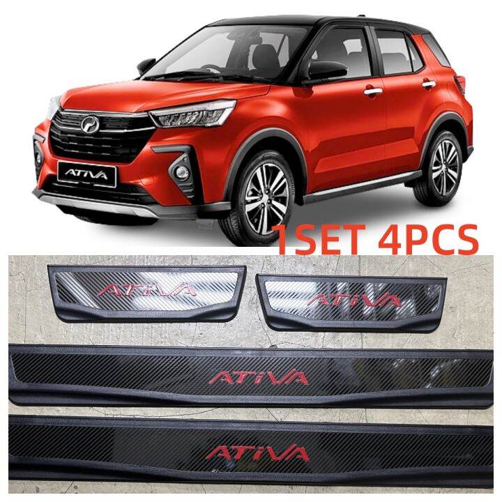Perodua Ativa CARBON Series Stainless Steel Door Side Step Side Sill ...