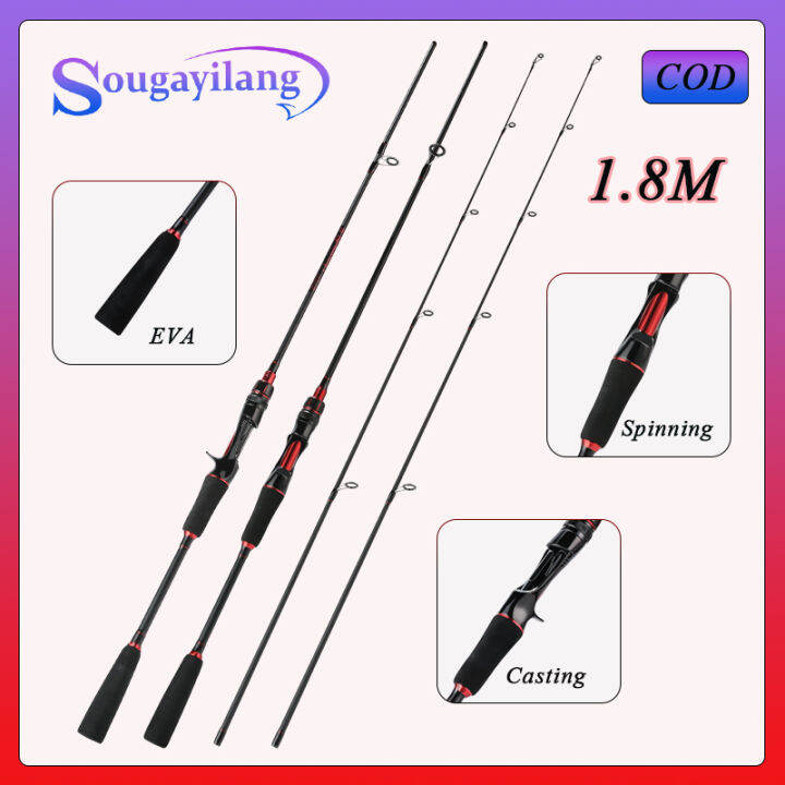 Sougayilang【COD】Joran Pancing Reel BC 1.8M/2.1M Serat Kaca Memancing Tiang Dengan Pegangan ...