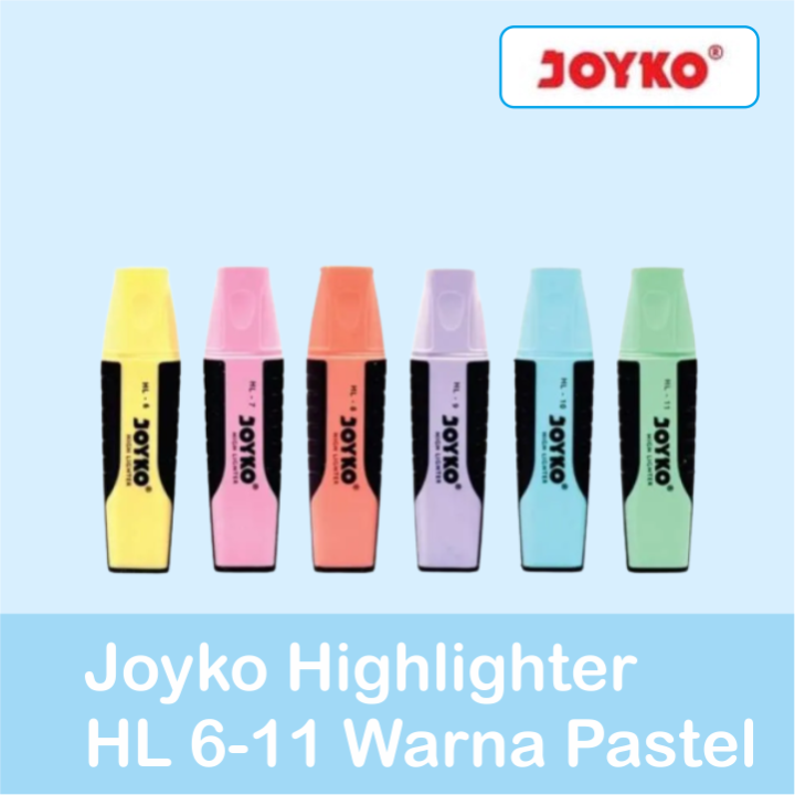 6PCS Joyko Highlighter HL 6-11 Warna Pastel 6 Pilihan Warna | Lazada Indonesia