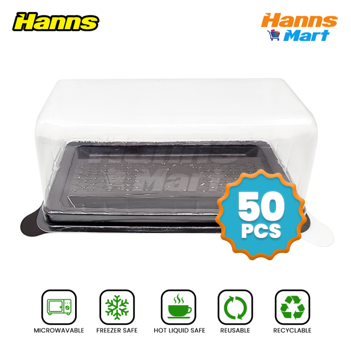 HANNS Bakery Box Container, LOAF CLAMSHELL OPS rectangle container, transparent food container ...