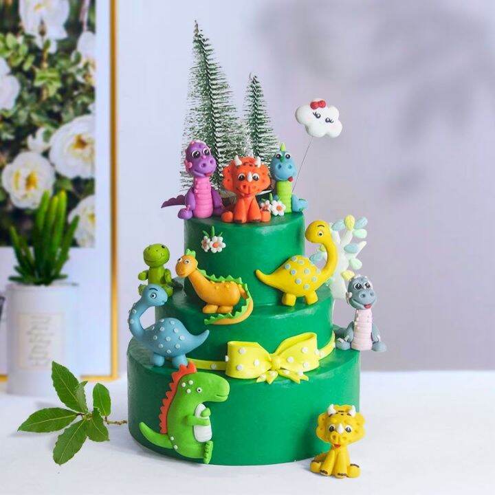 Topper Cake Dekorasi kue Ulang tahun tema dinosaurus / dinosaurs top ...