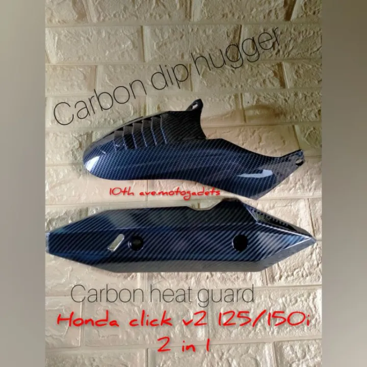 【honda click 125i accesories】Honda click v2 125/150 carbon heat guard ...