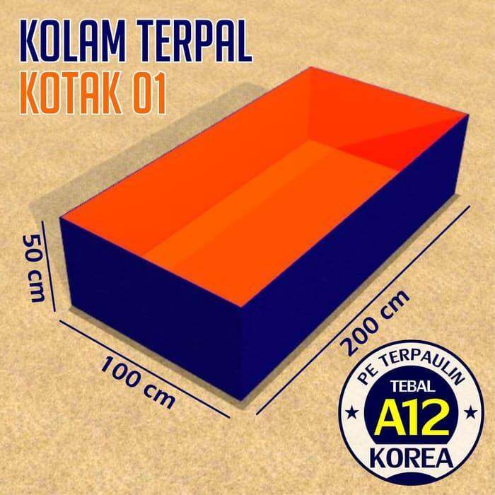 Kolam Terpal Kotak Dimensi 200 cm x 100 cm x 50 cm | Lazada Indonesia