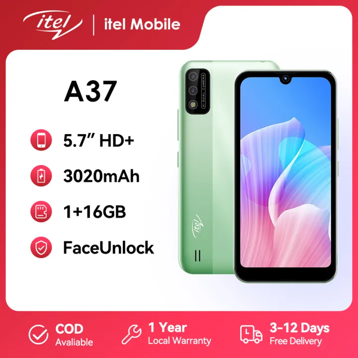 itel A37 Smartphone┃1GB+16GB┃Face Unlock┃one year warranty┃ship from ...