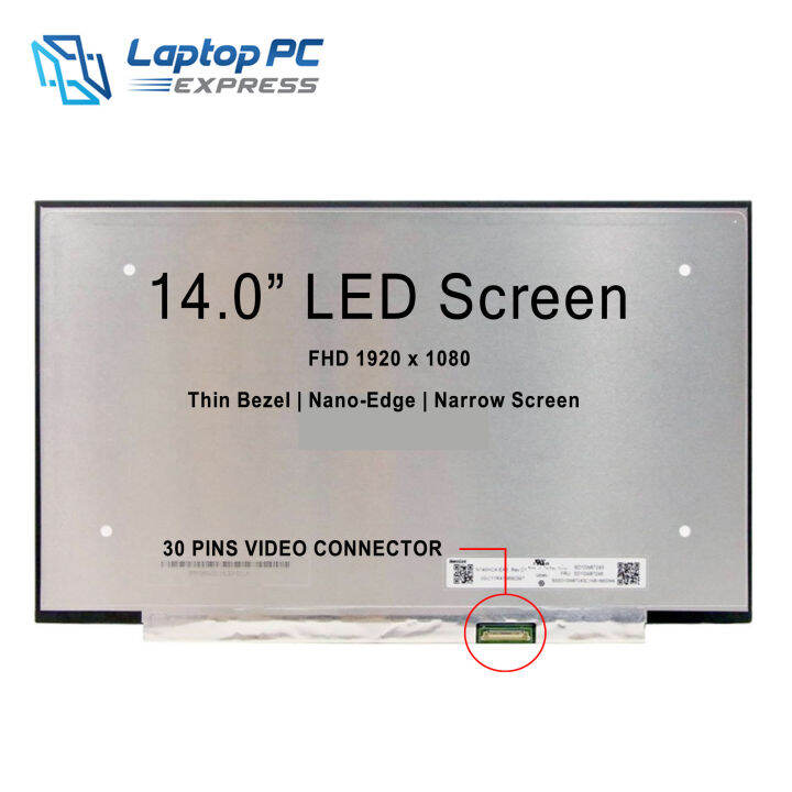 14" 30 Pins Thin Bezel Full HD 1920 x 1080 No Mountings N140HCA-EAE Rev ...