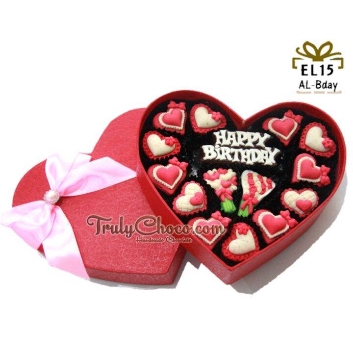 TrulyChoco Hadiah Coklat Ulang tahun bentuk Hati dalam box Love cantik ...