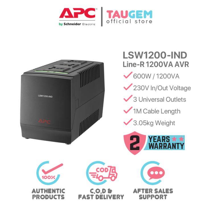 APC LSW1200-IND, Line-R 1200VA, Automatic Voltage Regulator, 3 ...