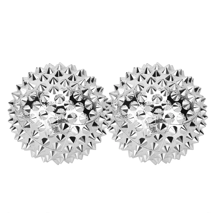 1คู่ Magnetic Massage Ball นวดมือ Acupressure Therapy Ball Silver ...