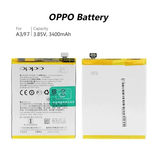 Battey for Oppo A3 Model:BLP661 Li-Ion Polymer Battery (3400mAh ...