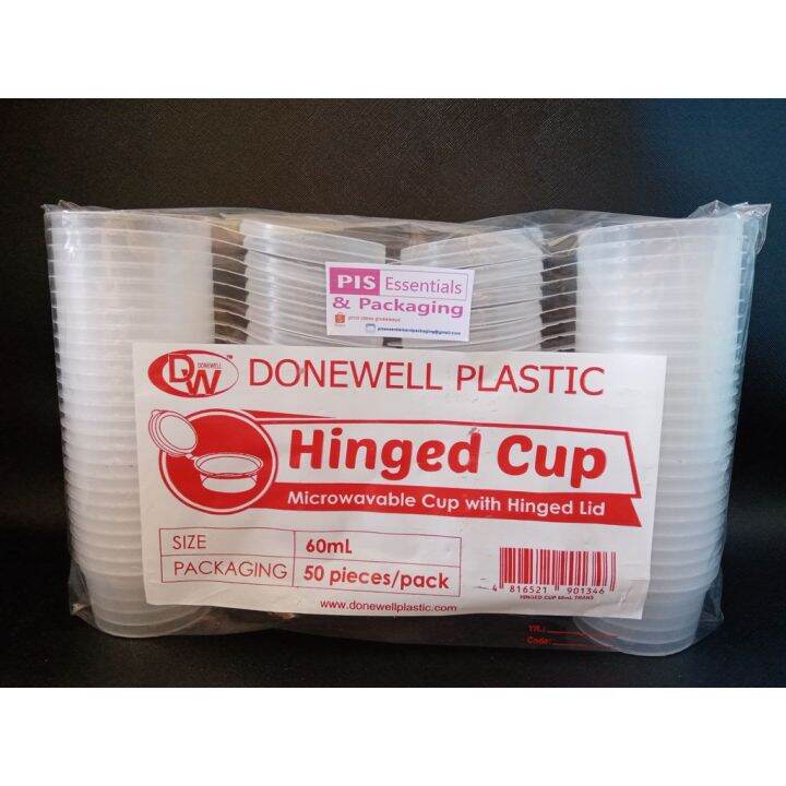 HInged Cup Microwavable Sauce Cup 50pcs | Lazada PH