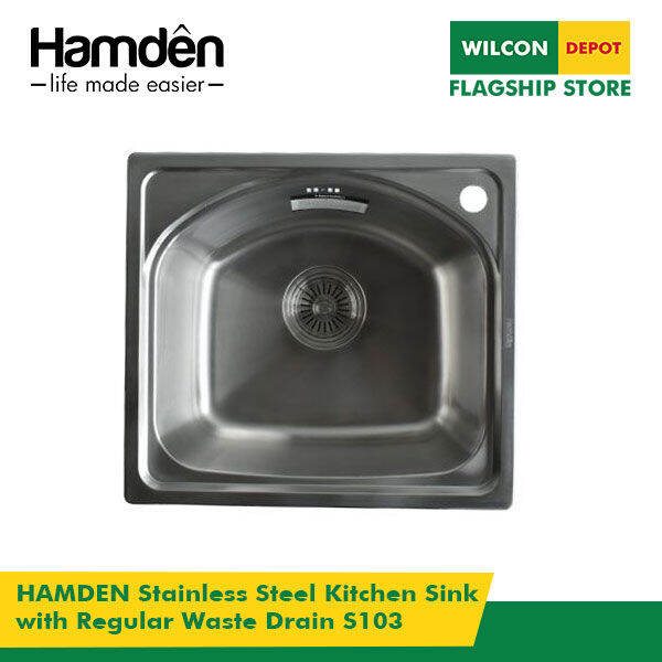 HAMDEN Stainless Steel Kitchen Sink with Regular Waste Drain S103 by ...