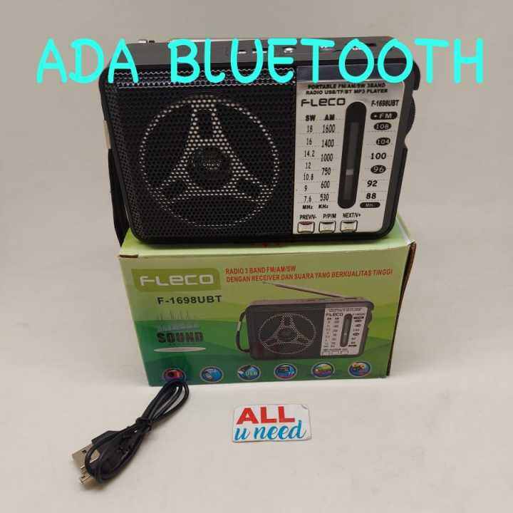 Radio portabel Jadul 4 Band FM AM SW1 SW2 Fleco F 1689ubt Radio Portable Fleco | Lazada Indonesia