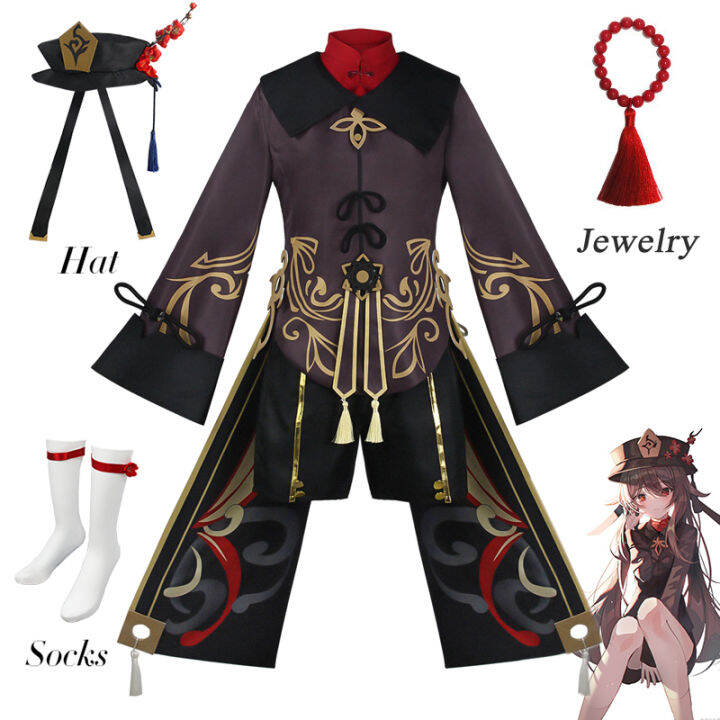 Anime Genshin Impact Hutao Costume For Women Cosplay Dress Two ...