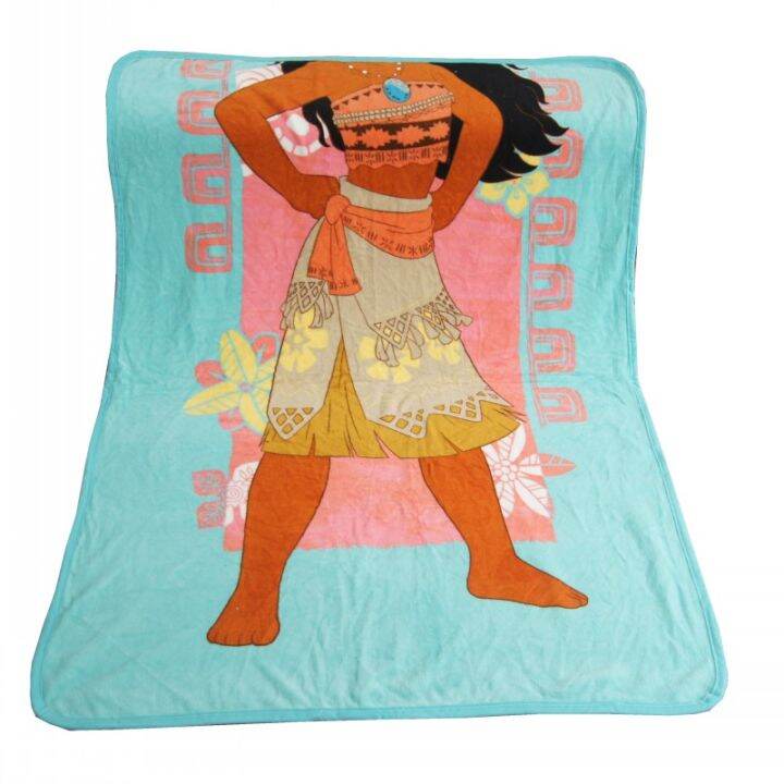 2023 Soft Princess Moana Pua Teal Blue ฮาวาย Stitch ผ้าห่มสำหรับสาวเด็ก ...