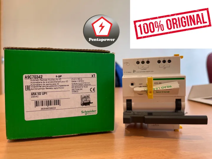 SCHNEIDER A9C70342 Acti9 - ARA auto recloser aux for iID 2P - 1 Prog ...