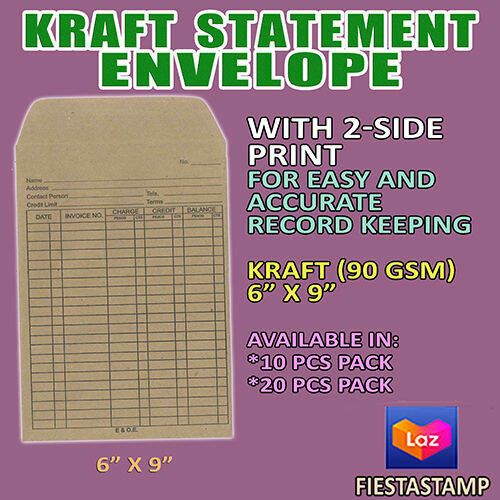 Kraft Statement Envelope with Two-Side Print | Lazada PH