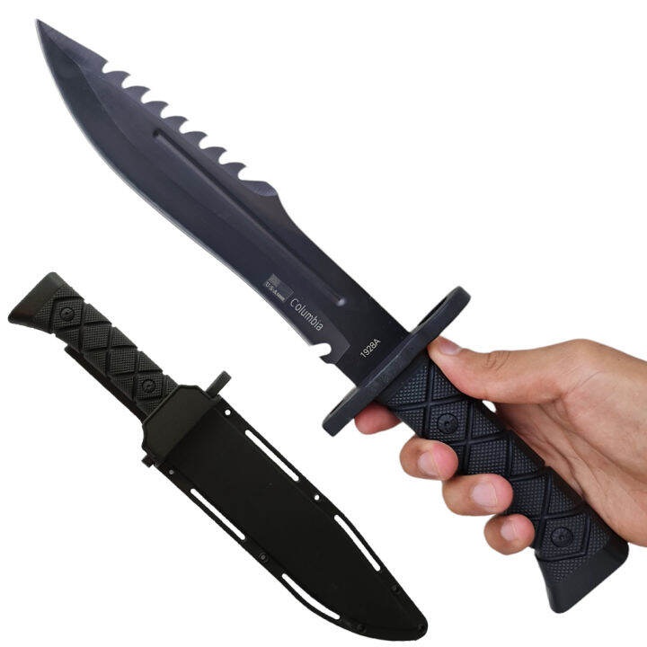 มีดใบตาย Columbia 1928A ขนาด 13.5 นิ้ว (34.3 ซม.) พร้อมปลอกมีดพลาสติก ABS เหน็บเข็มขัดสำหรับเก็บ ...