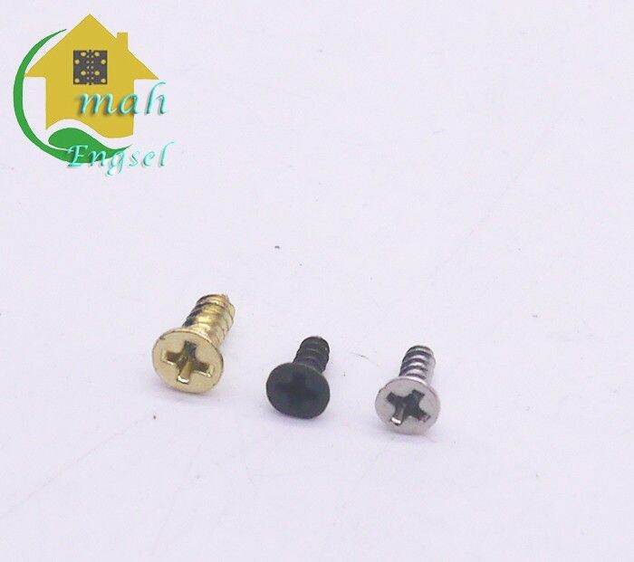 100pc Skrup mini sekrup kepala 4 panjang 4-10 mm sekrup flat baut antik ...