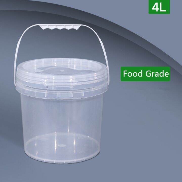 {hot} 4 Liter Round Plastic Bucket Airtight Sealing Liquid Storage ...