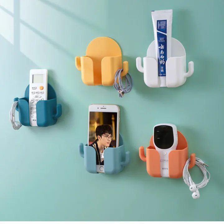 Wall mounted Adhesive Mobile Phone Holder Organizer Storage Hanging ...