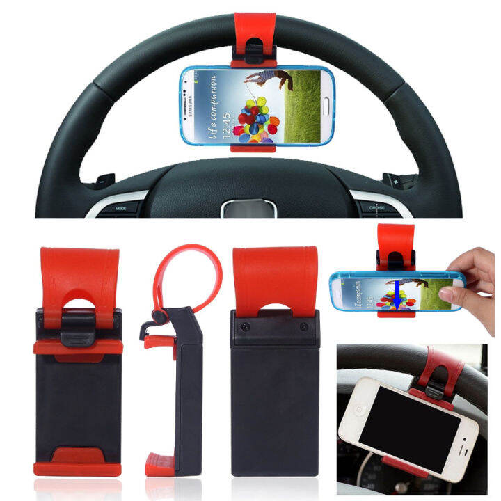 Car Steering Wheel Phone Holder Mount Car Motor Phone Handphone Mobile ...
