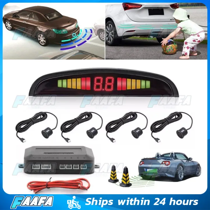 4 Sensors Led Display Parking Sensor Car Reverse Backup Radar System Buzzer Alarm Universal Car