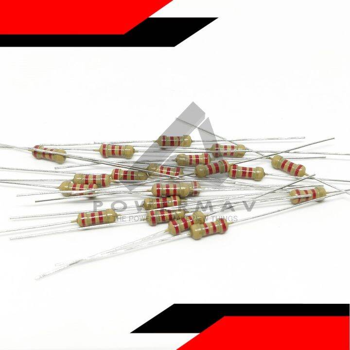 20pcs 2.2k ohms 4 band resistor 1/4w carbon film taiwan original 5% 0 ...