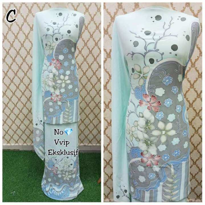 Batik Lukis Kelantan Sutera Crepe Vvip Eksklusif Kain Pasang Ready ...