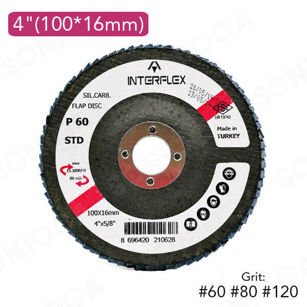 [Ready Stock] Silicon Carbide Flap Disc/Mop Disc 4" (100mm) #60 #80 ...