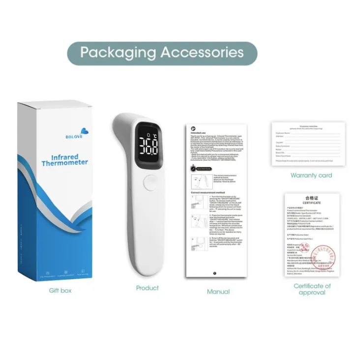 Medical infrared forehead temperature gun CE thermometer FDA ...